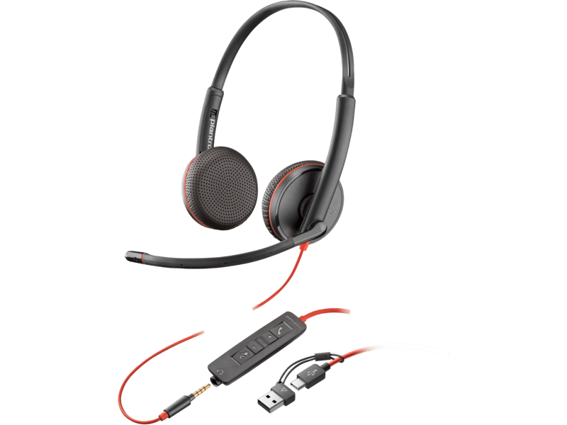 Слушалки HP Poly Blackwire 3225 Стерео USB-C слушалка +3,5 мм жак +USB ...