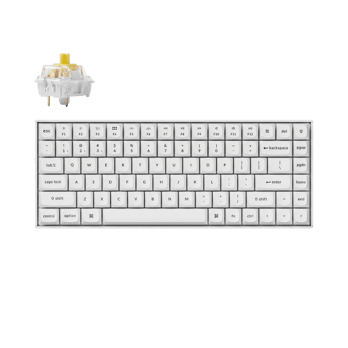 Keychron K2 Pro White QMK/VIA Hot-Swappable K Pro Banana Switch, RGB ...