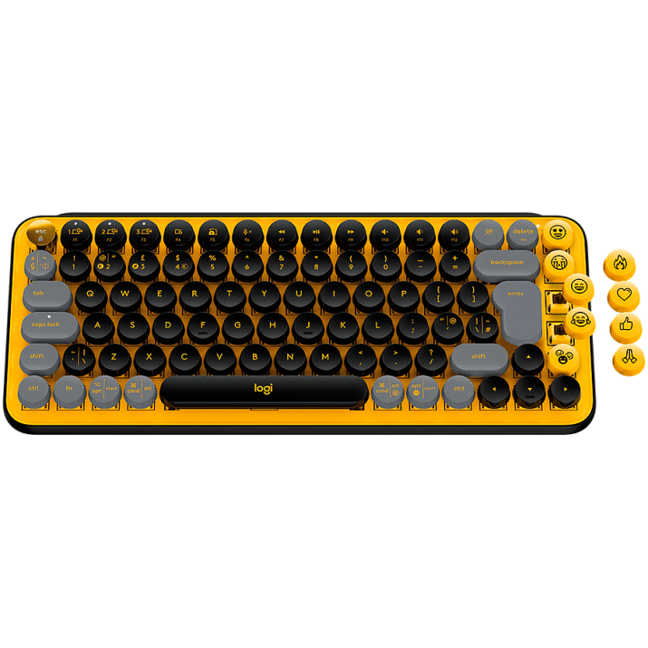 LOGITECH POP Keys - Bluetooth Mechanical Keyboard, Blast Yellow ...