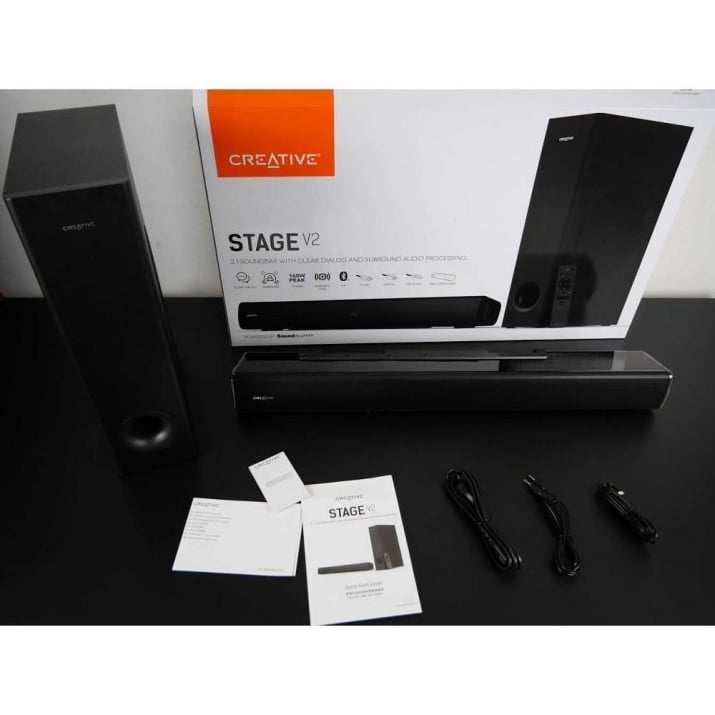 Creative Stage V2 2.1, Subwoofer, Soundbar, Bluetooth, 160W, Black ...